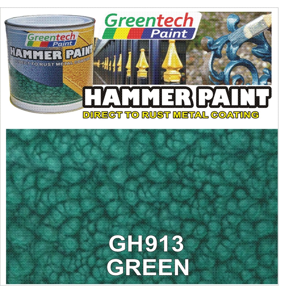 1L HEMMER PAINT ( GREENTECH ) HAMMERED Finish Direct to Rust Metal ...