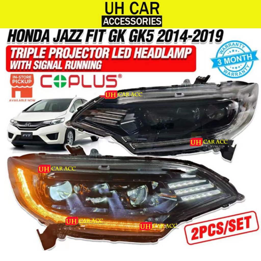 Coplus Honda Jazz Fit GK GK5 2014 - 2019 Triple Projector Led Headlamp ...