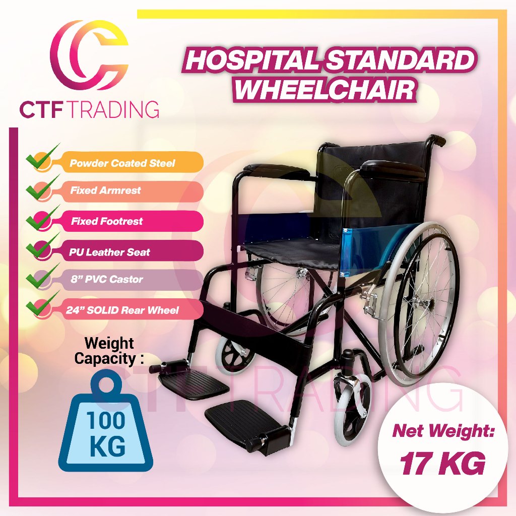 Hospital Standard Lightweight Wheelchair ( Kerusi Roda ) | Shopee Malaysia