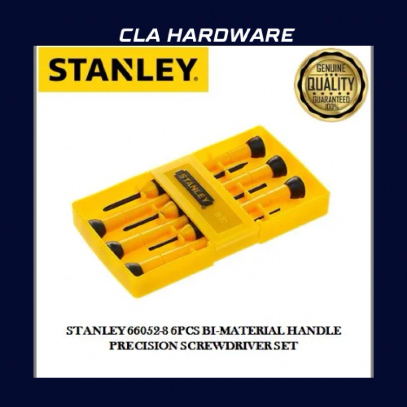 STANLEY 66052-8 6PCS BI-MATERIAL HANDLE PRECISION SCREWDRIVER SET ...