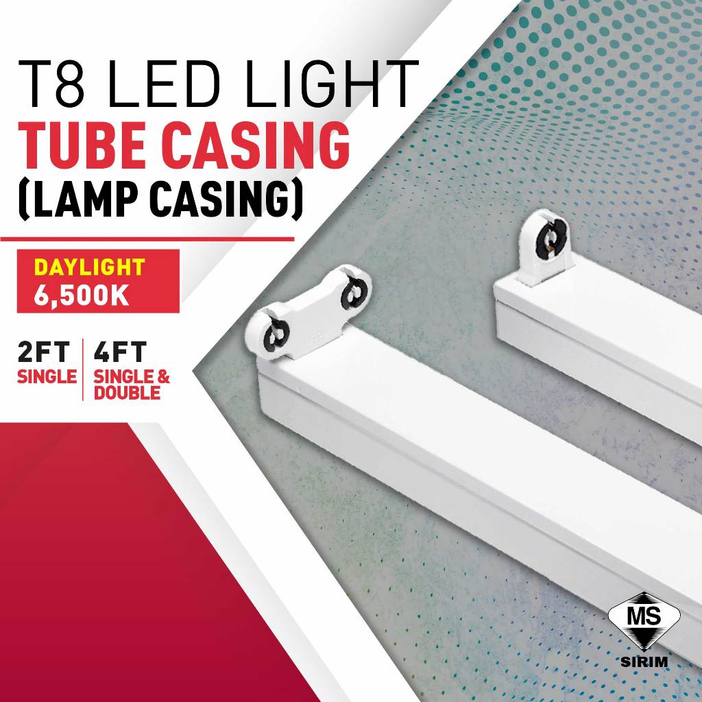 (2FT & 4FT) T8 LED Tube Casing Fitting Lamp Casing Thin/Thick Single/Double Slim/Tall Siling ...