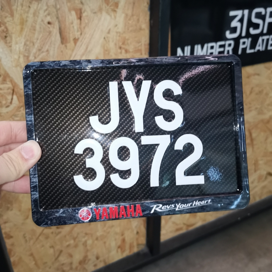 (D) Tracwrap Carbon fiber No Plate Motor Besi Aluminum Ketuk JPJ LEPAS ...