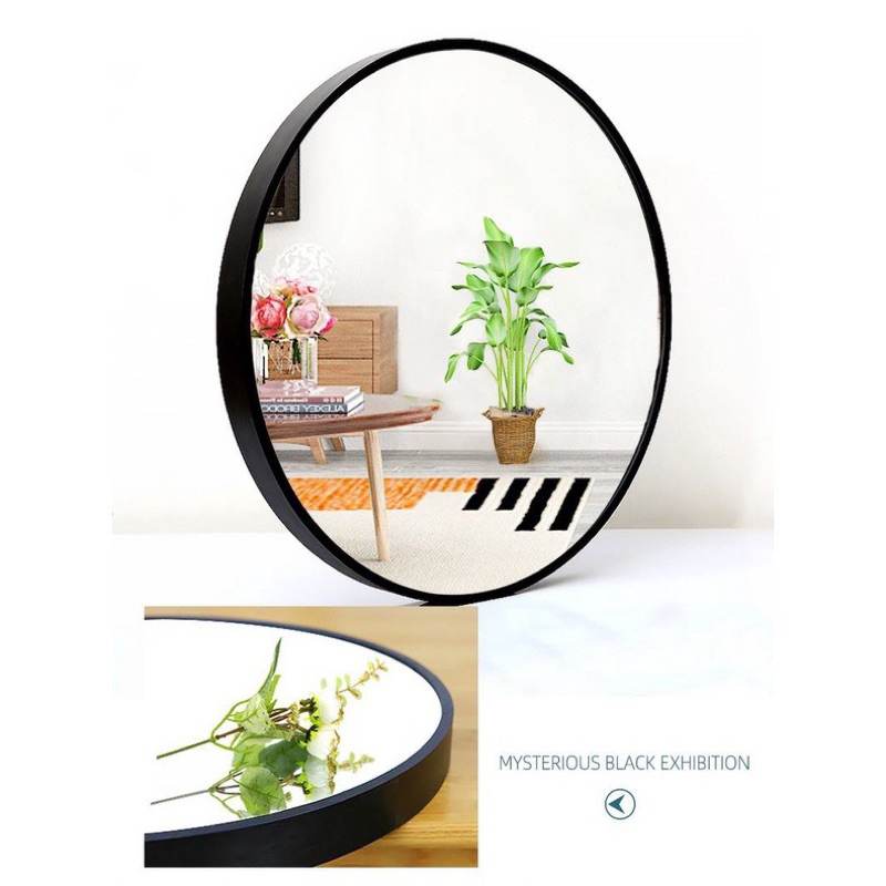Round Mirror Wall Mirror Vanity Mirror Bathroom Mirror Kaca Cermin ...
