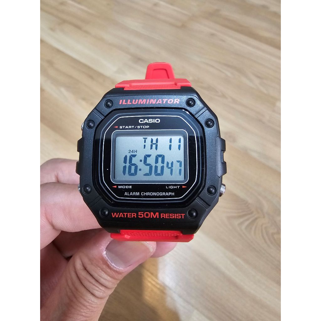 USED CASIO W-218H-4BV (Module 3224, Red case digital watch) | Shopee ...