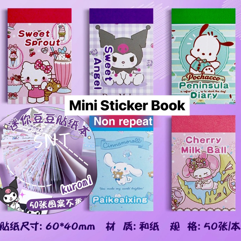 SNT(KTTA) Stiker Murah Mini Kuromi Sticker Cute Sticker Book (50pgs ...