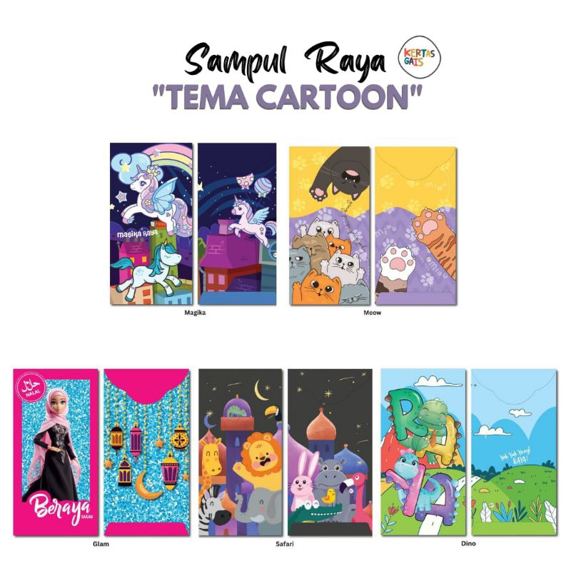COMBO CARTOON Sampul Raya duit raya 2024 | Shopee Malaysia