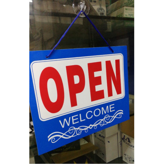 BLUE PINK OPEN AND CLOSED SIGN BOARD | Shopee Malaysia