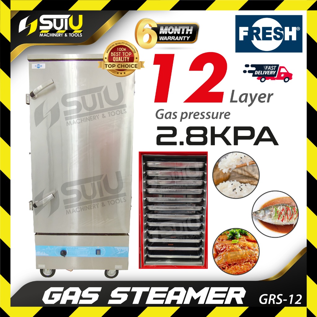 FRESH GRS-12 / GRS12 12 Layer Single Door Gas Steamer 2.8kPA | Shopee ...