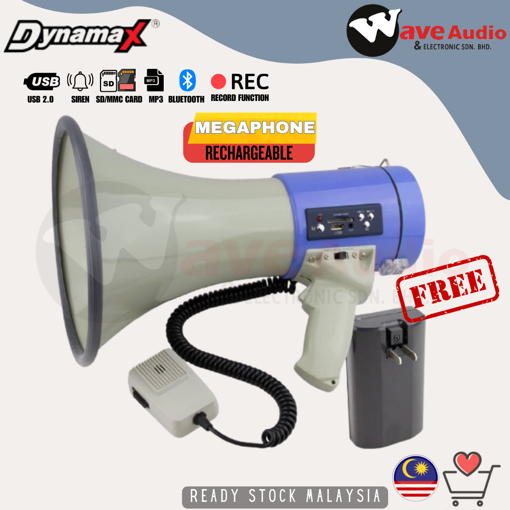 DYNAMAX/TECNIK SR88SU SR99SU Power Megaphone Loud Hailer with Siren+SD/MMC Card Slot+Coverage up ...