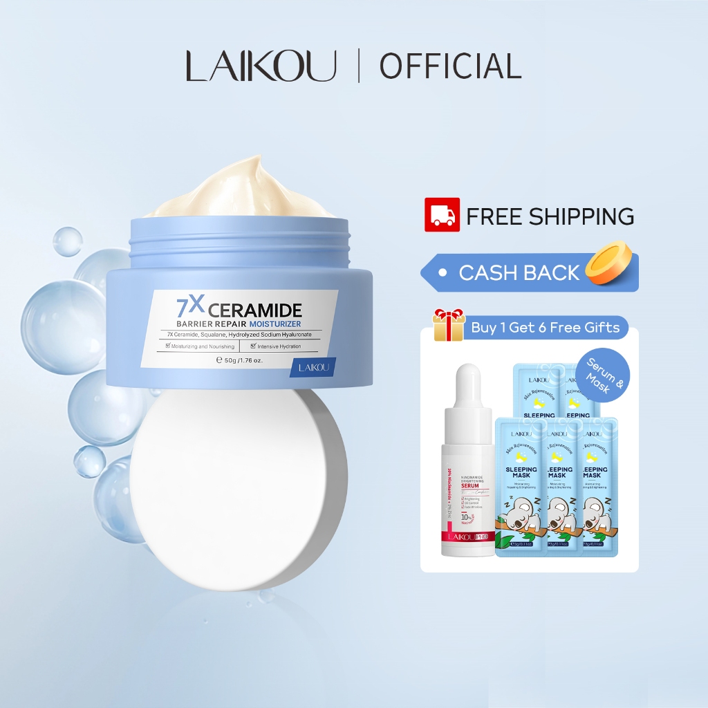 LAIKOU 7X Ceramide Skin Barrier Repair Moisturizer Krim Muka Siang ...