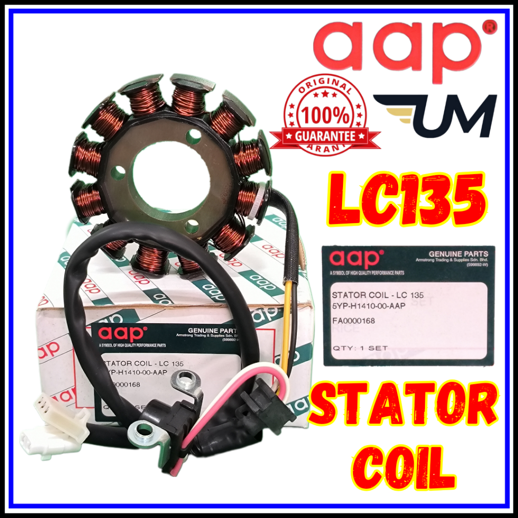 YAMAHA LC135 V1-V8 4S 5S STATOR COIL 100% ORIGINAL 5YP-H1410-00-AAP V2 V3 V4 V5 V6 V7 4SPEED ...