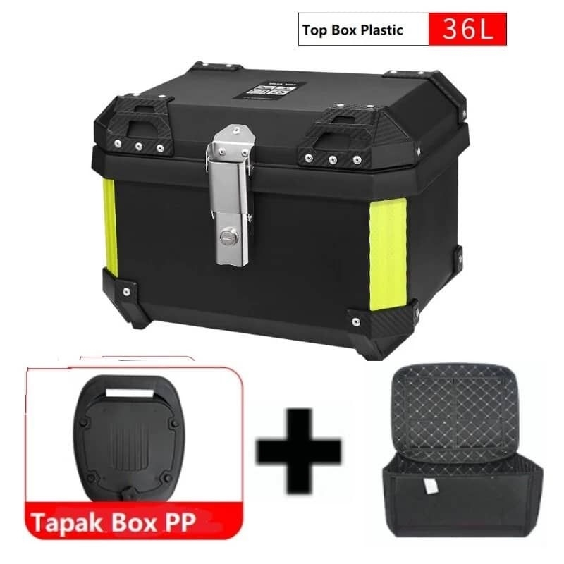 Motorcycle Top Box ABS Plastic Waterproof Motorcycle Tail Box Storage ...