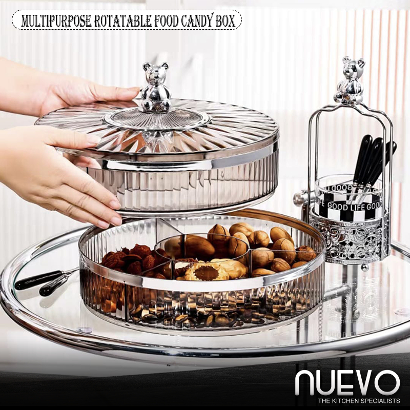 New -Transparent Candy Box Dust-proof Acrylic Dry Fruit Tray Snack Nut ...