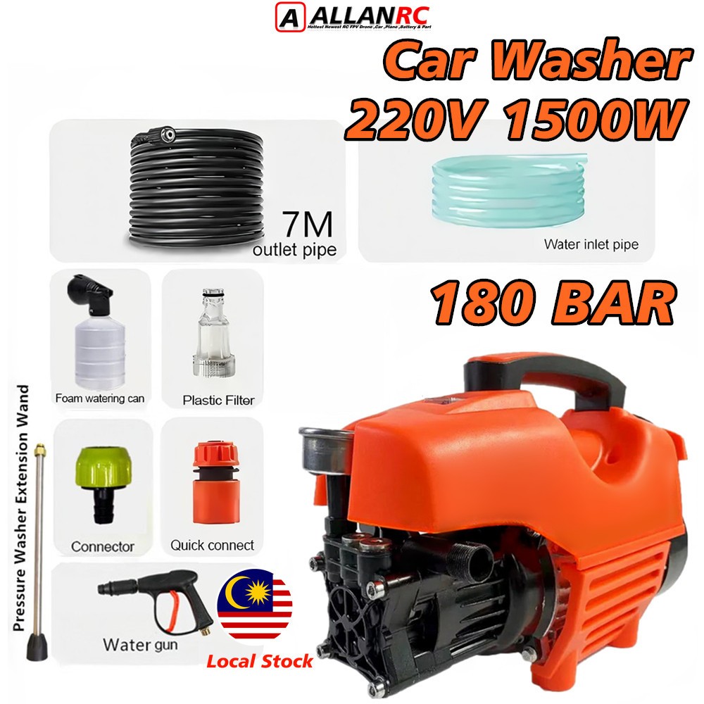 High Pressure Water Jet Car Wash 220V 1500W Home Cleaner Spray Car Washer Automatic Water Jet ...