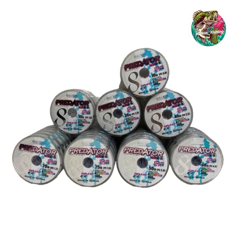 🎈🎈🎈BULLZEN X8 PREDATOR NEW DESIGN 100% PE TYPE BRAID LINE 100M🎈🎈🎈 ...