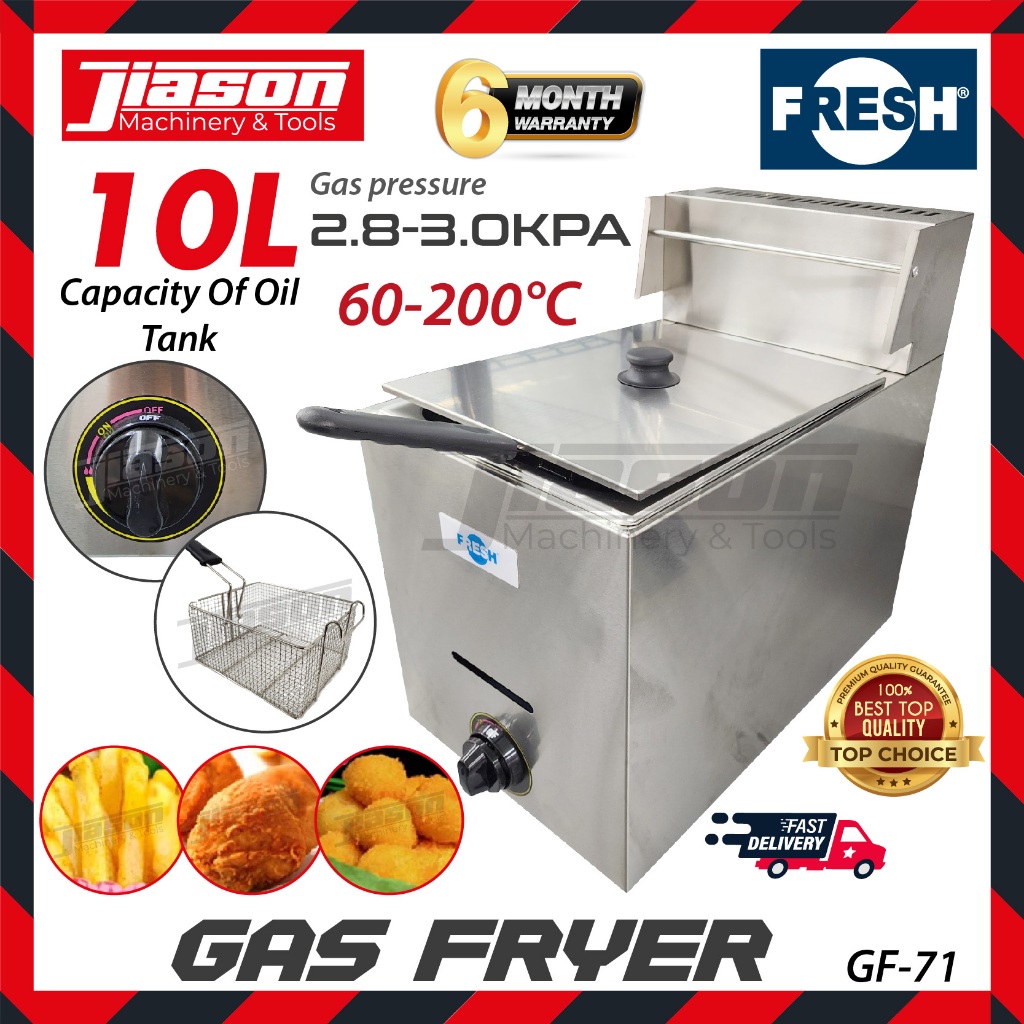 [100% ORIGINAL] FRESH GF-71 / GF71 10L Single Tank Deep Gas Fryer ...