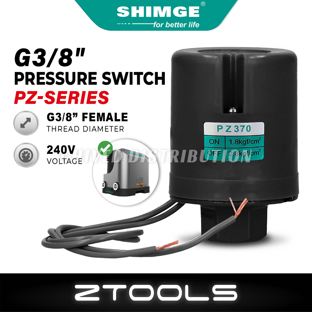 SHIMGE PZ-Series Pressure Switch PZ125 PZ370 PZ550 PZ750 (3/8 ...