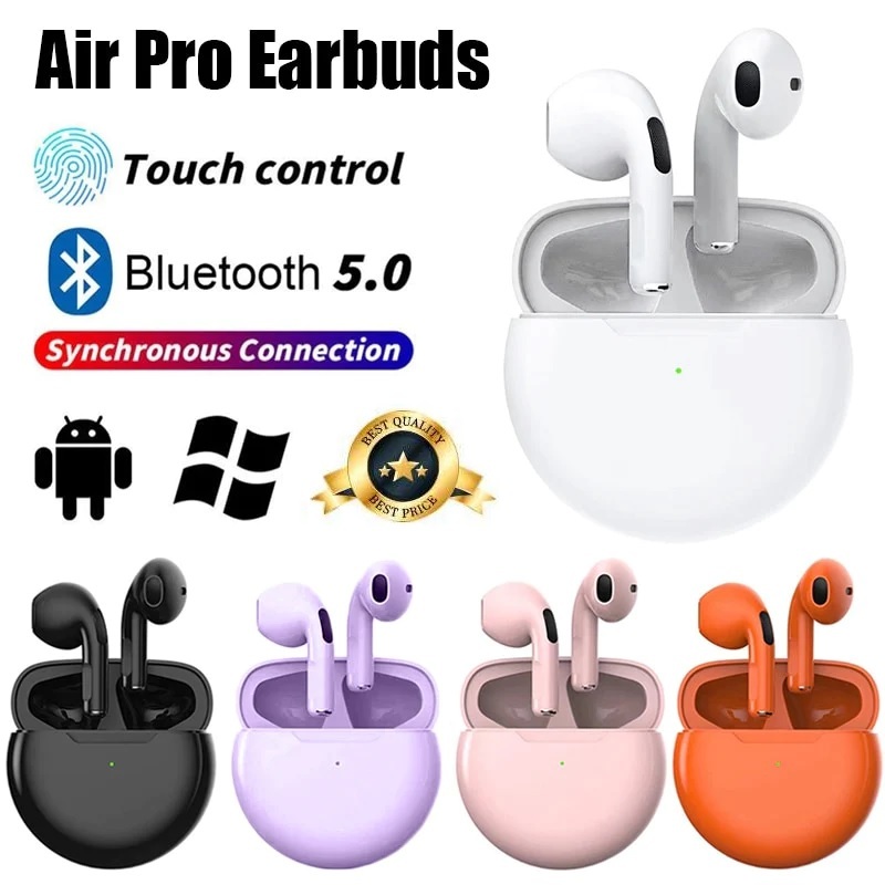 TWS Pro 6 Bluetooth Earphone Touch Control Bluetooth 5.0 Wireless ...