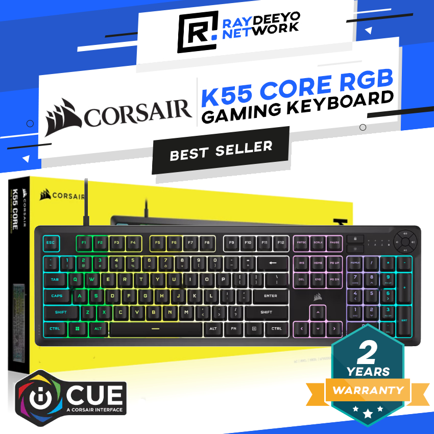 Corsair K55 CORE RGB Gaming Keyboard [Customizable RGB Lighting ...