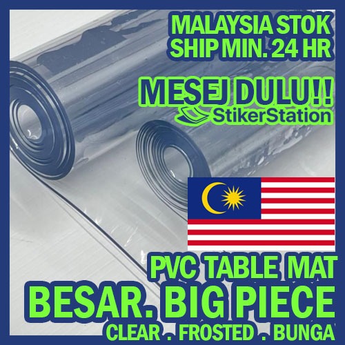 Big Piece PVC Table Mat / Alas Meja Plastik Besar / PVC Alas Meja ...