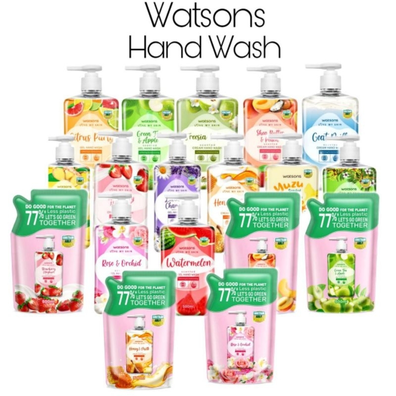 Watsons Gel Hand Soap / Cream Hand Wash 500ml Krim Sabun Basuh Cuci ...