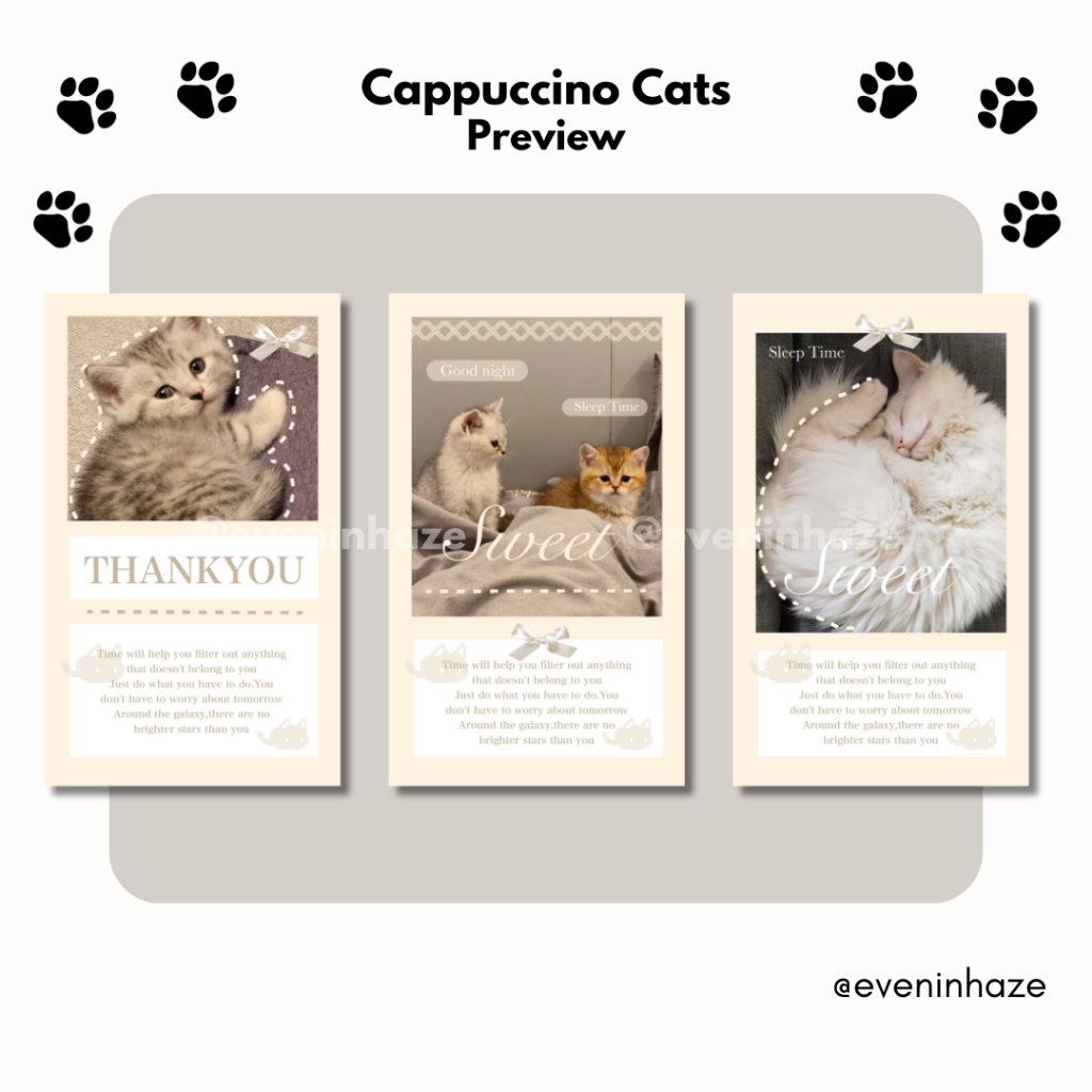 【B1F1】＜Cappuccino Cats＞label stickers sealing stickers cute aesthetic ...
