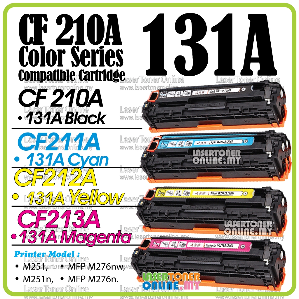 CF212A CF210A CF211A CF213A 131A Compatible HP LaserJet Pro 200 M251 ...