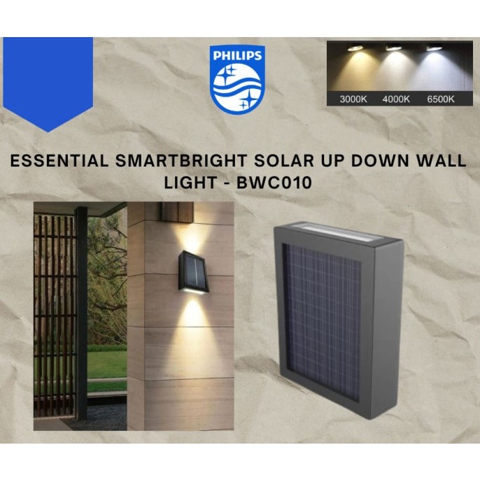Philips Solar Wall LED LIGHT BWC050 LAMPU SOLAR PHILIPS LED (Warm White ...