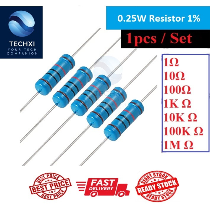 Resistor 1/4W (0.25W) Metal Film 1% Perintang | Shopee Malaysia