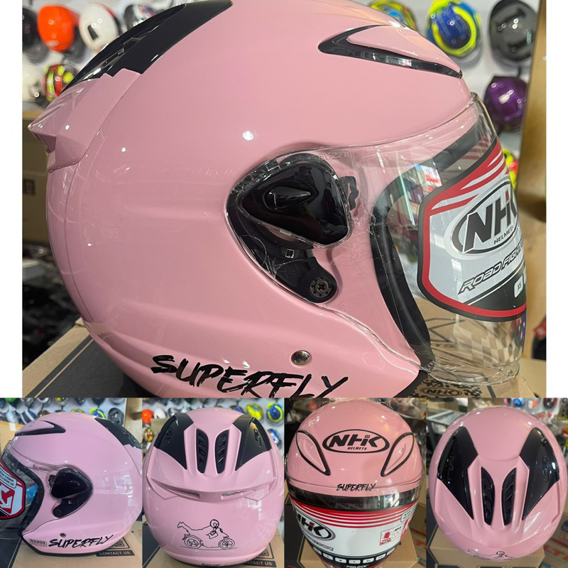 NHK R6 V2 SUPERFLY SOLID NARDO PINK GLOSSY OPEN FACE HELMET | Shopee ...