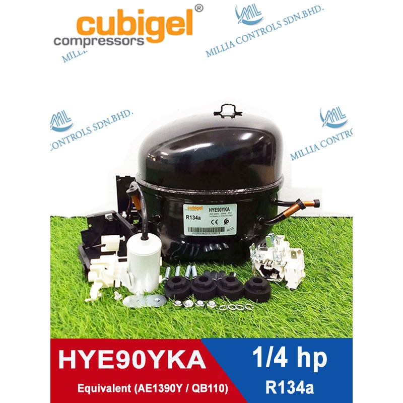 CUBIGEL COMPRESSOR HYE90YKA -1/4 HP / R134 (REPLACE AE1390Y / QB110 ...