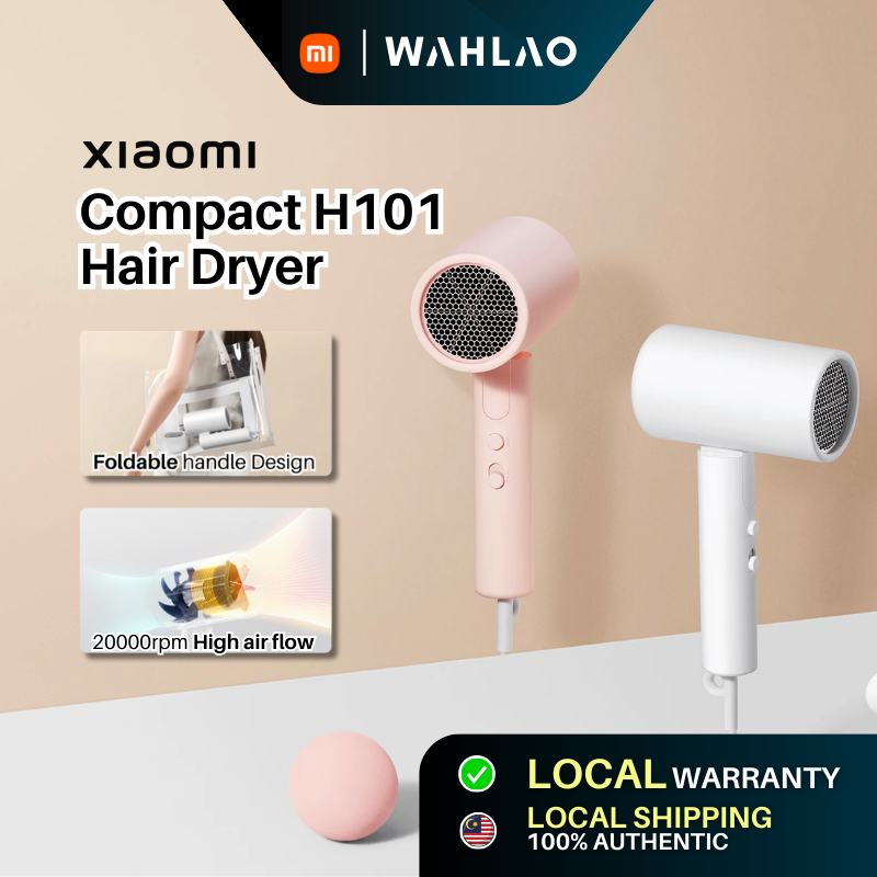 Xiaomi Compact Hair Dryer H101 1600W Blower Ionic Dryer Home Travel ...