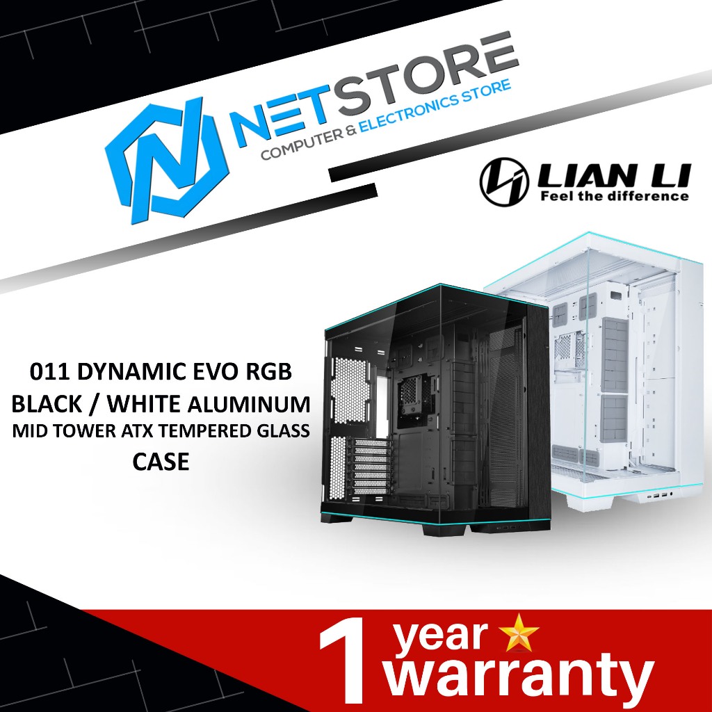 LIAN LI 011 DYNAMIC EVO RGB BLACK / WHITE ALUMINUM MID TOWER ATX ...
