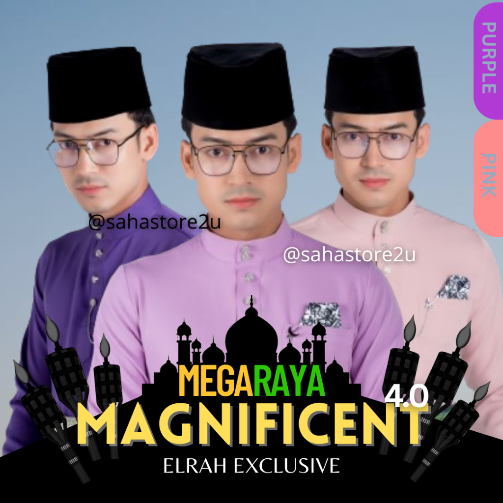 Baju Melayu Magnificent 4.0 Elrah Exclusive BAJU RAYA Dark Purple Lilac ...