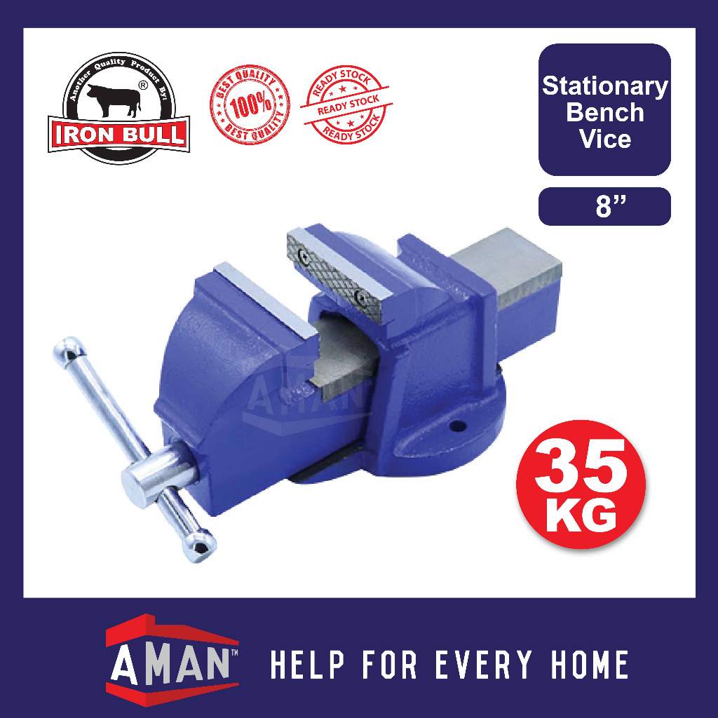 IRON BULL Fixed Base Bench Vice Heavy Base Stationary Bench Vice Table ...