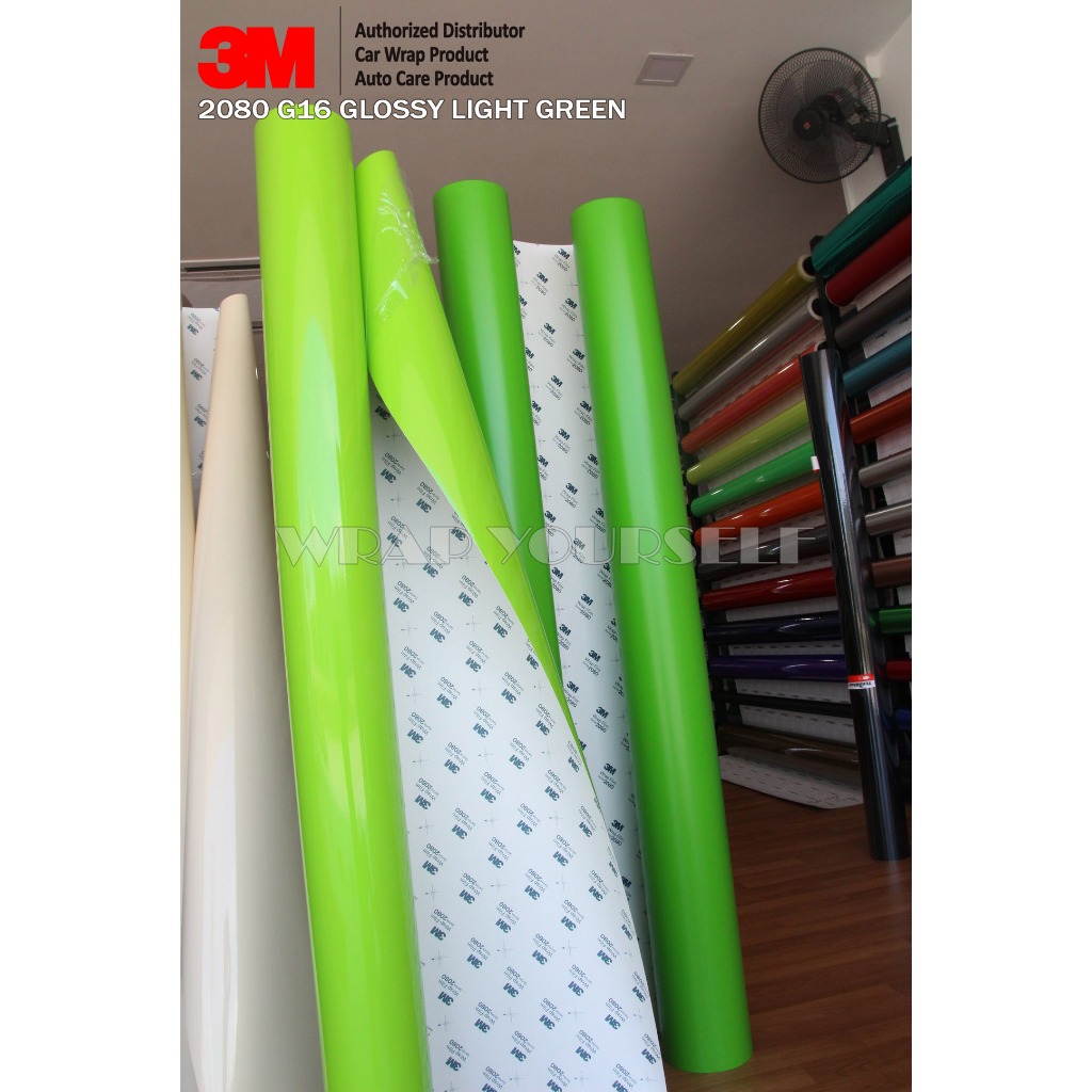 3M 2080 G16 GLOSS LIGHT GREEN CAR WRAP VINYL FILM | Shopee Malaysia