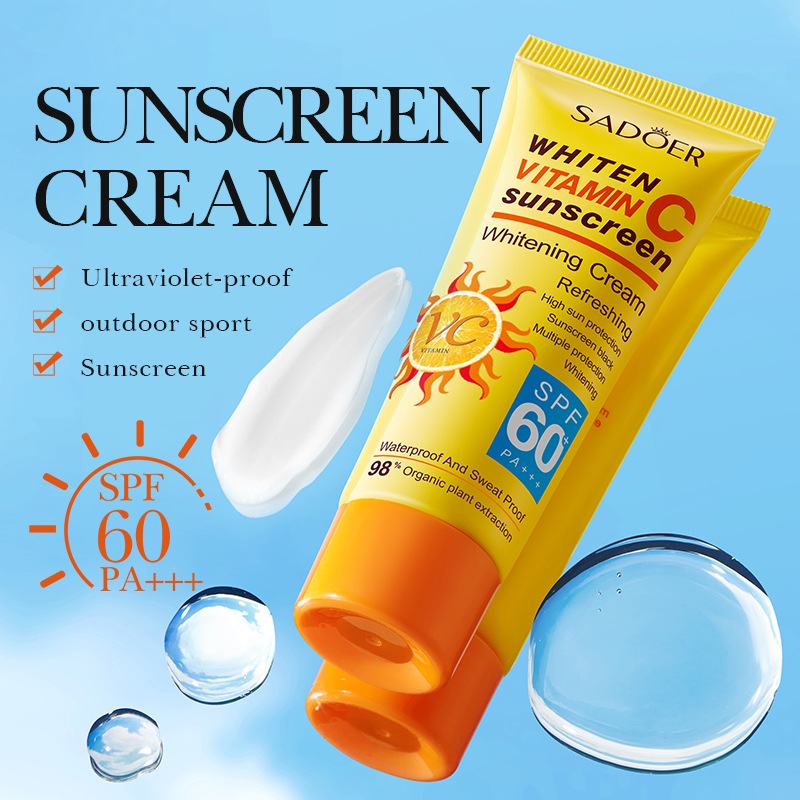 SADOER Vitamin C Sweat Proof Whitening Sunscreen SPF 60 PA+++ 40g | Shopee Malaysia