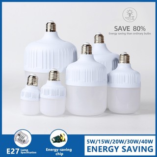 E27 Light Led Bulb Lampu 100W/80W/50W/30W/20W/15W White Light Mentol ...