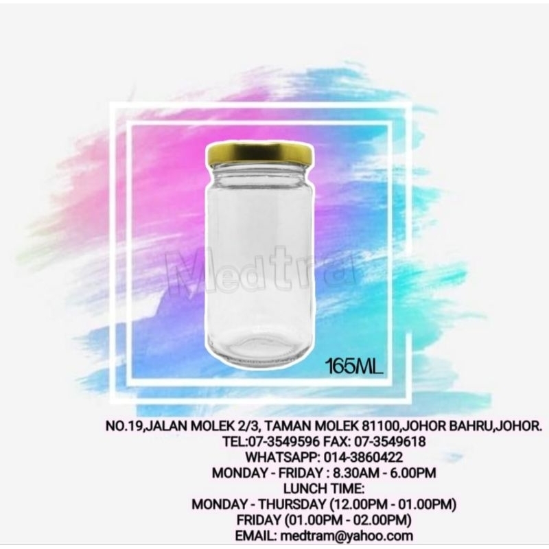 165ML Round Clear Glass Bottle With Gold Metal Cap / Sambal Sause Jar / Kaca Botol | Shopee Malaysia