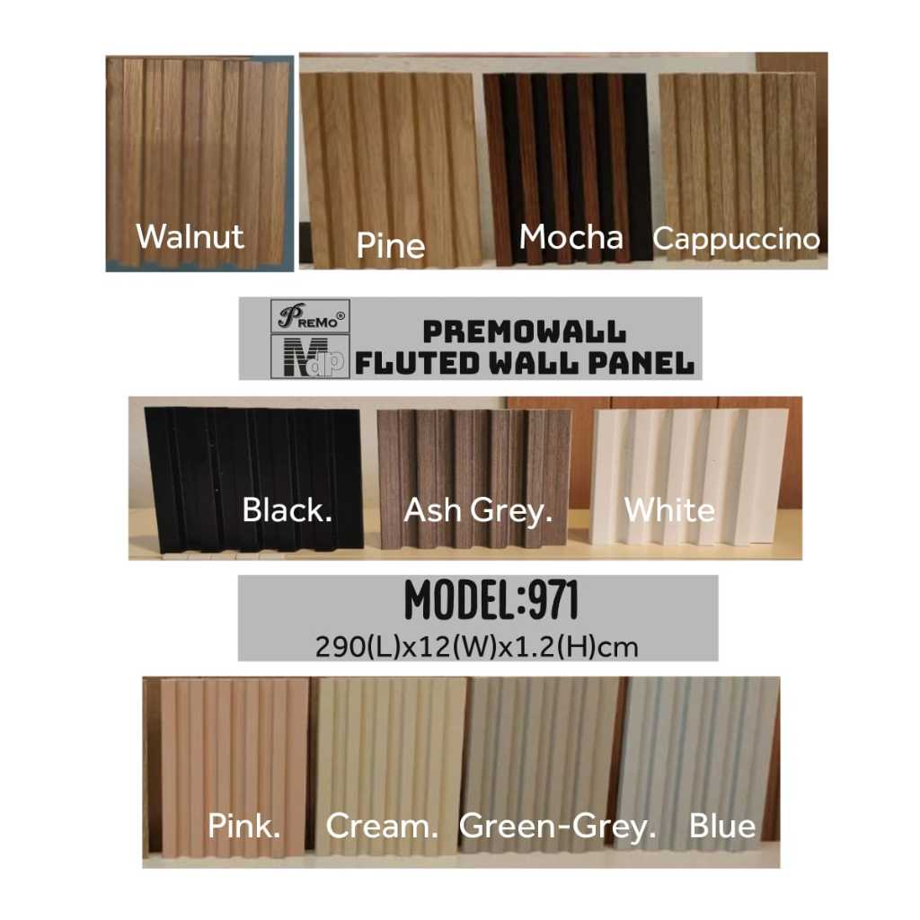 PREMO Fluted/Flat Wall Panel-Duo Tone TV WALL-290cm Long 9.5ft-Wall ...