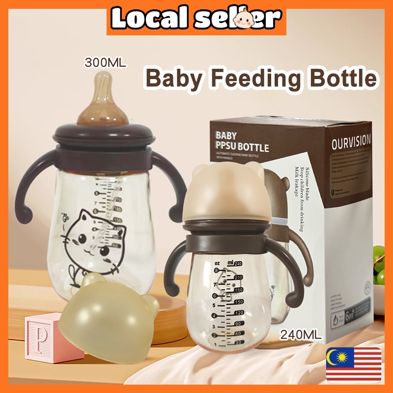Aikoky 300ml Baby Feeding Bottle Milk Kids Wide Neck Nursing Botol ...