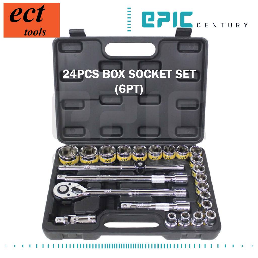 Ect 24Pcs Box Socket Set (6Pt) 1/2"Dr 8-32Mm | Shopee Malaysia
