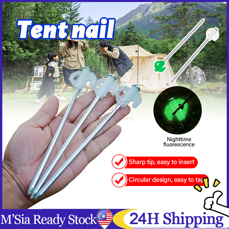 Led Camping Peg 20cm Tent Nail Peg Stake Flysheet Poles Holder Pancang ...