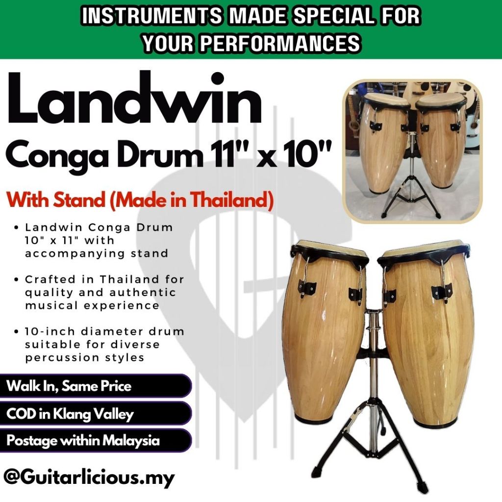 Landwin Conga Drum 10 inch x 11 inch with Conga Stand | Shopee Malaysia