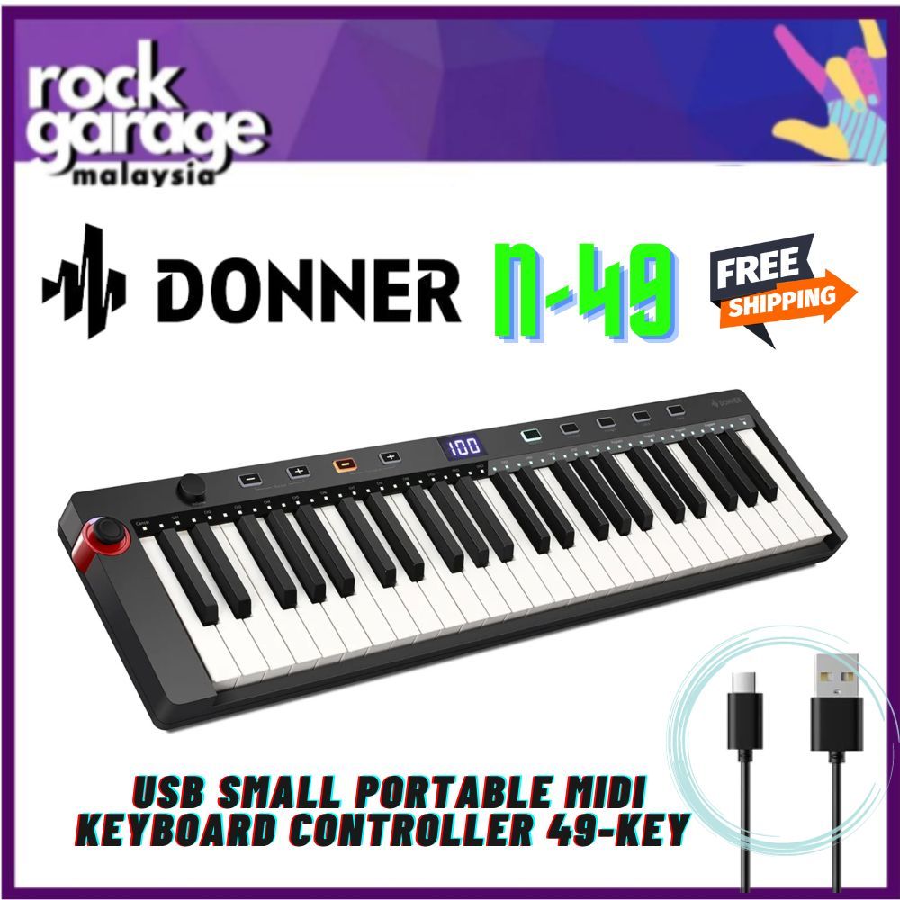Donner N-49 USB Small Portable MIDI Keyboard Controller 49-Key ( N 49 / N49 ) | Shopee Malaysia
