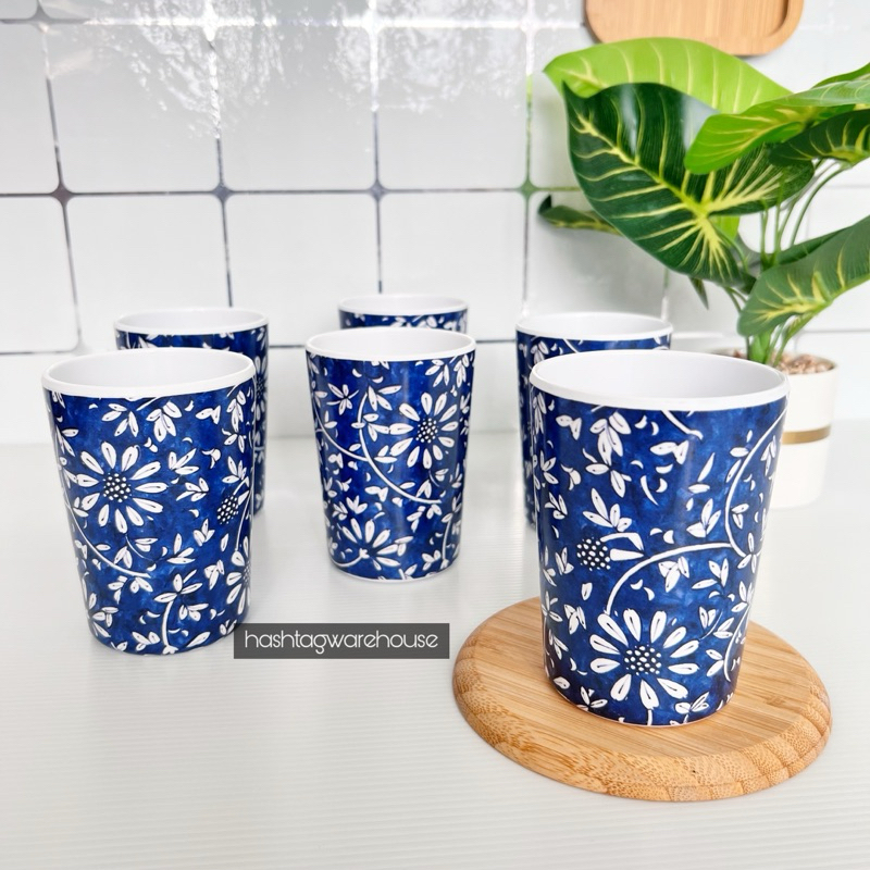 OCEAN BLUE 🌼 260mL Tumbler (6pcs) Melamine Plastic Giacomo Cawan ...