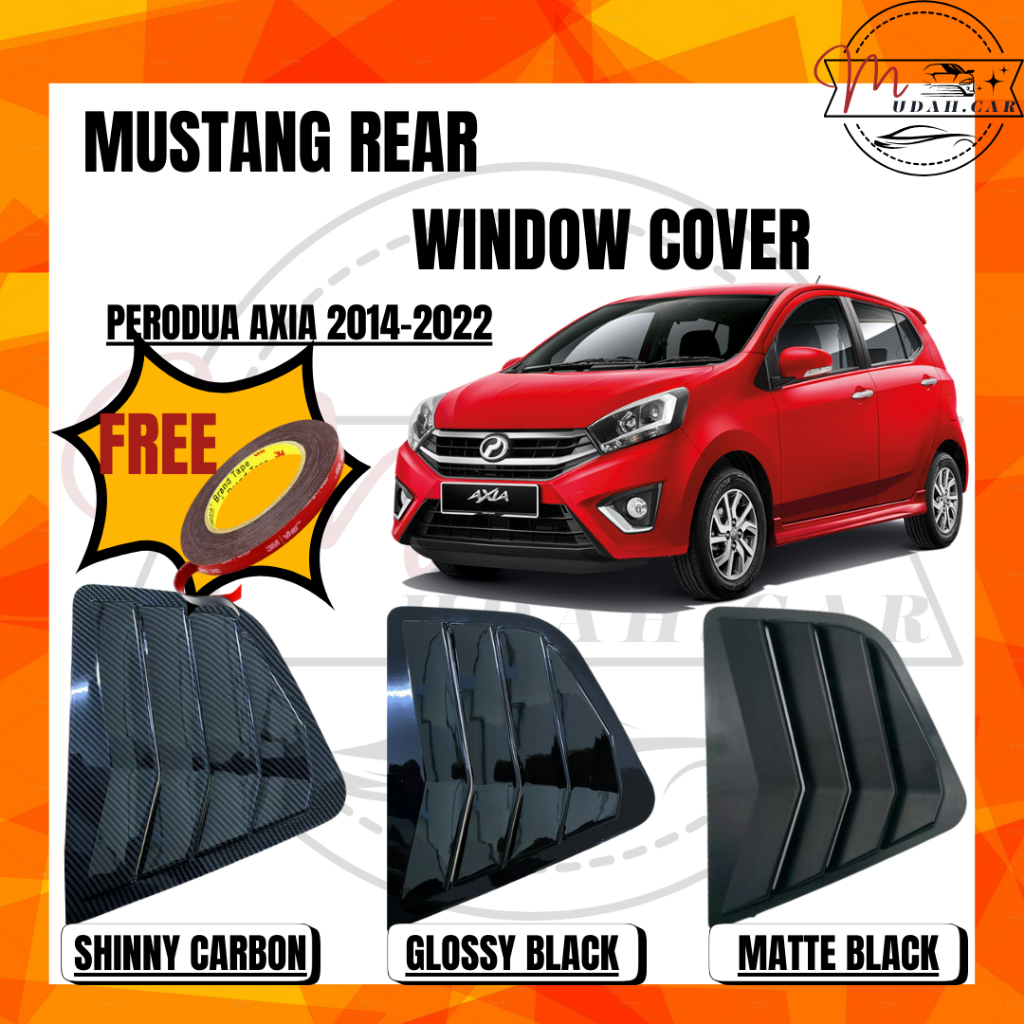 Perodua Axia ( 2014-2022 ) Mustang Window Cover / Rear Window Side ...
