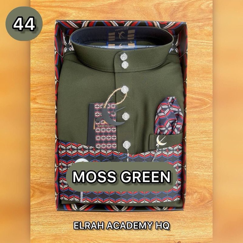Baju Melayu Elrah Exclusive ULTIMATE 2.0 MOSS GREEN 2024 | Shopee Malaysia