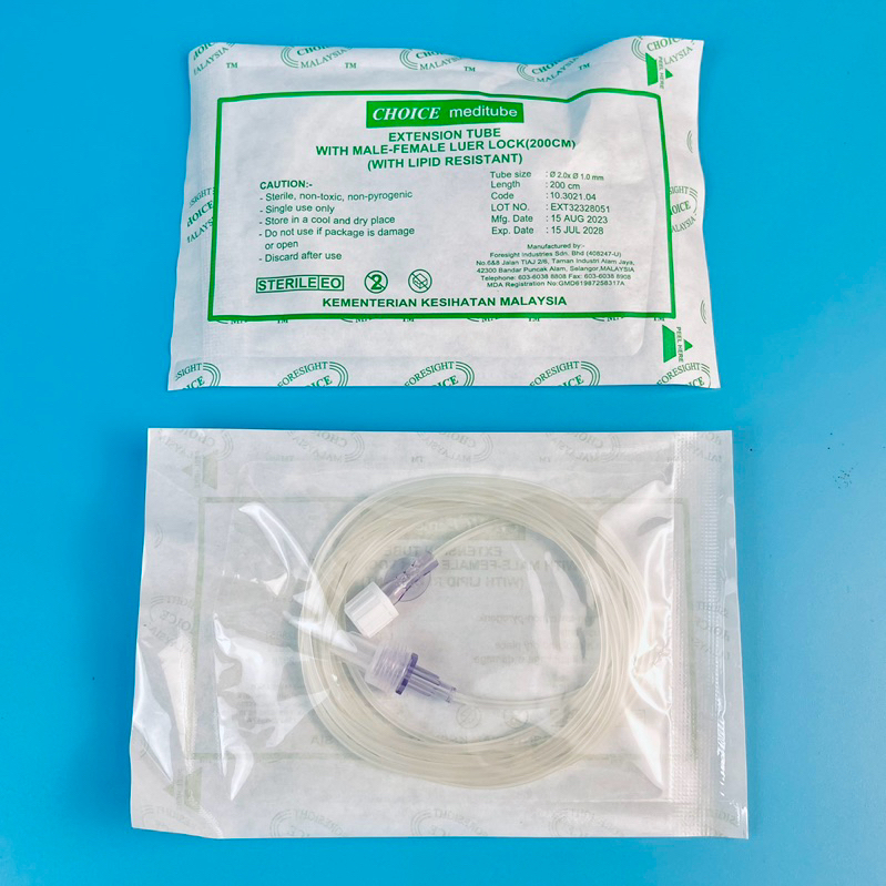 Extension Tube with Male-Female Luer Lock (200cm) with Lipid Resistant ...