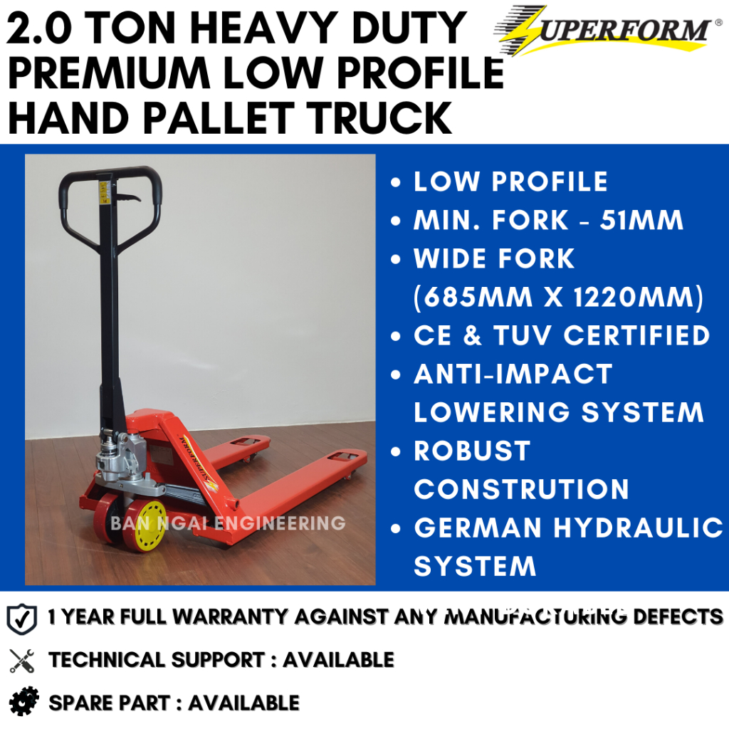 SUPERFORM 2.0 Ton Low Profile Hand Pallet Truck Manual Pallet Jack Hand ...